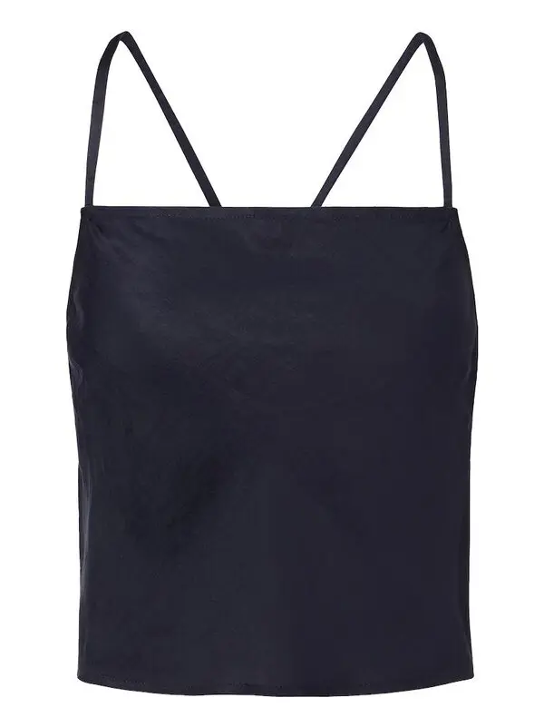LESET Daniel Open-back Crop Top - Blue