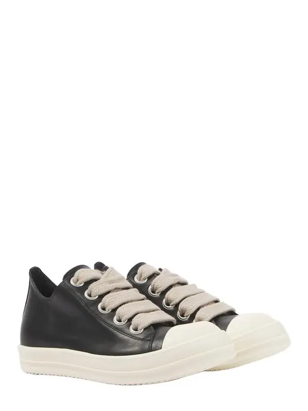 Rick Owens Jumbolace Leather Low-top Sneakers - Black