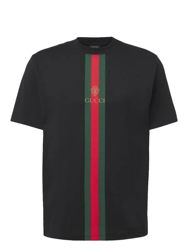 Gucci Web Stripe Cotton T-shirt - Black