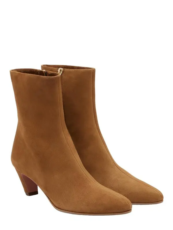 AQUAZZURA Suede Ankle Boots - Beige