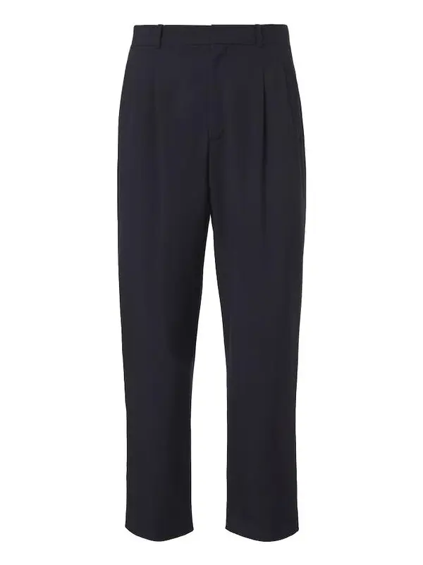 THE ROW Tarek Virgin Wool Straight Leg Trousers - Blue