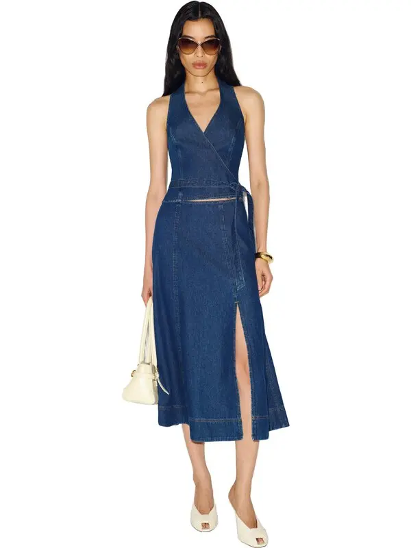 REFORMATION Susan Denim Two Piece Set - Blue