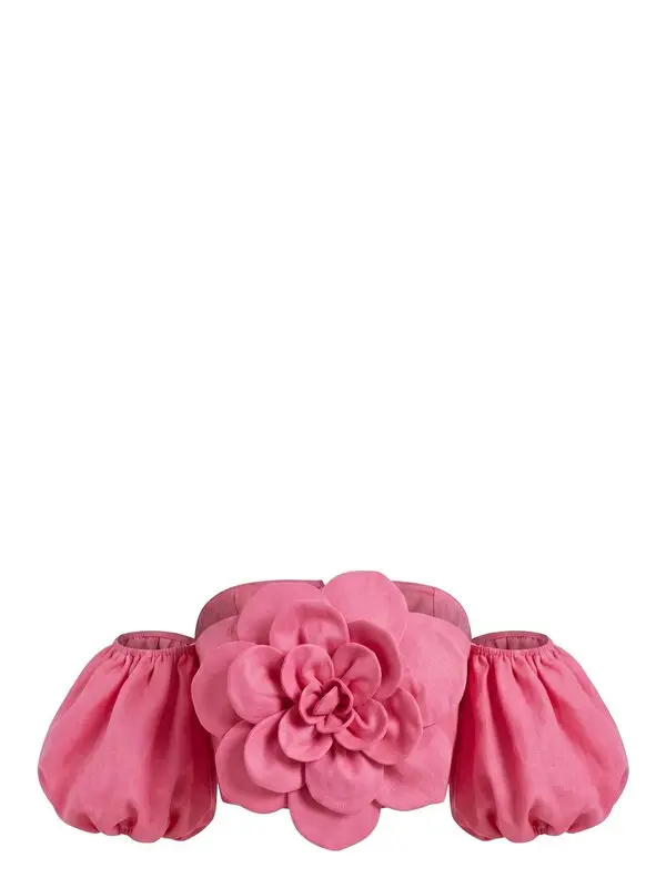 Yumi Kim Keira Cropped Top With Rose Petal Detail - Pink
