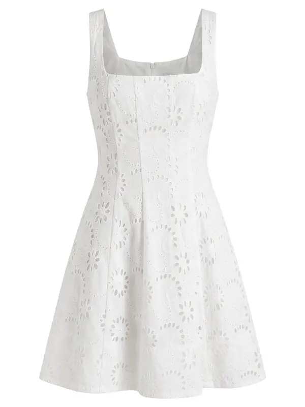 Yumi Kim Eyelet Fit And Flare Mini Dress - White
