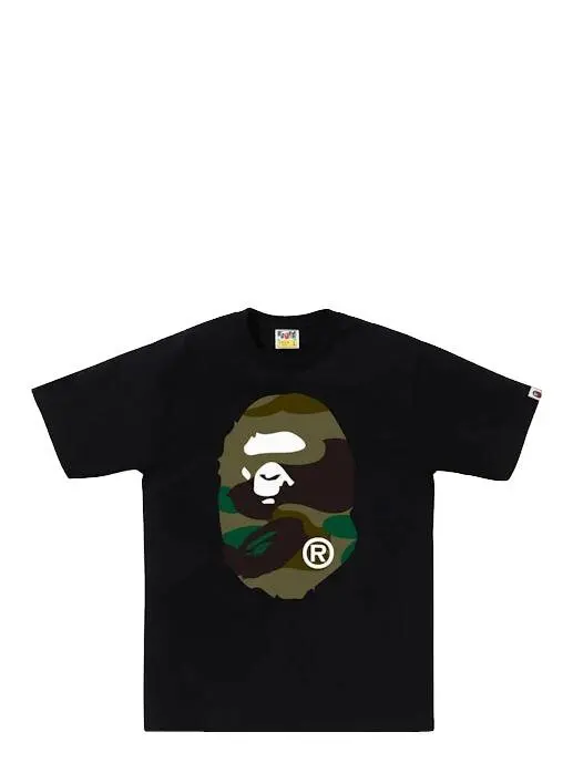 A BATHING APE Giant 1st Camo Big Ape Head T-shirt - Black/green