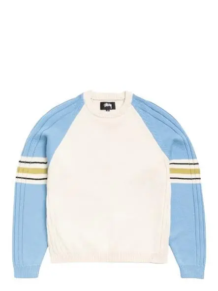 StÜssy Stripe Raglan Crew - Blue