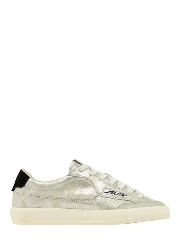 AUTRY Windscape Low Laminated Suede Sneakers - Silver/black