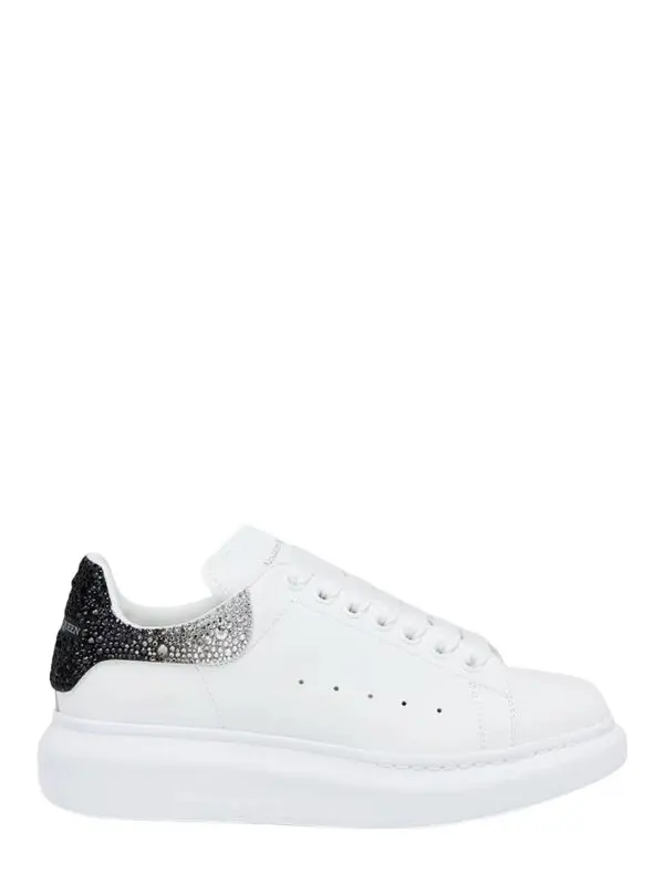 Alexander McQueen Oversized Sneakers With Crystal Embellishments - White/black