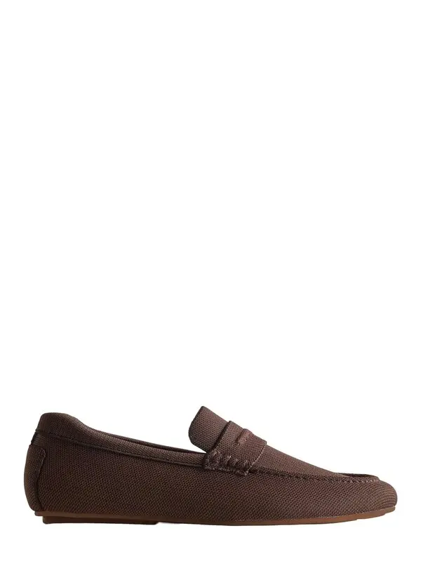 Quince Recycled Knit Driving Loafers - Dark Chocolate