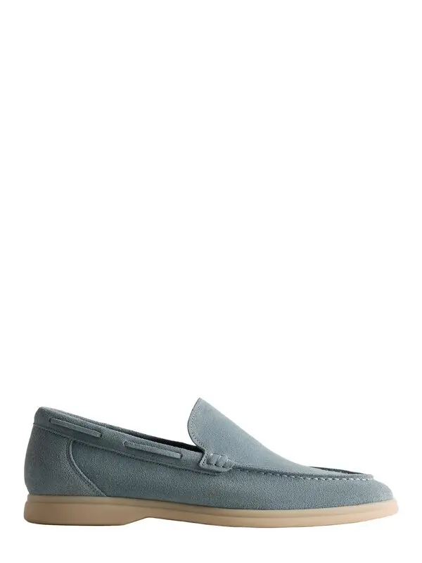 Quince Soft Suede Mariner Loafer - Aqua