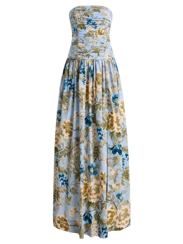 Cara Cara Montreal Cotton Gown Print Bustier Maxi Dress - Floral