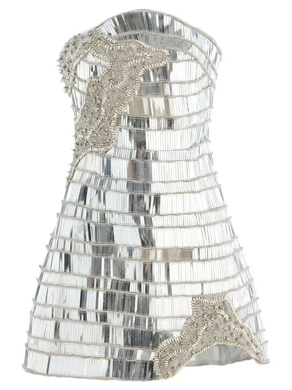 Rachel Gilbert Exclusive Ariel Embellished Tulle Mini Dress - Silver
