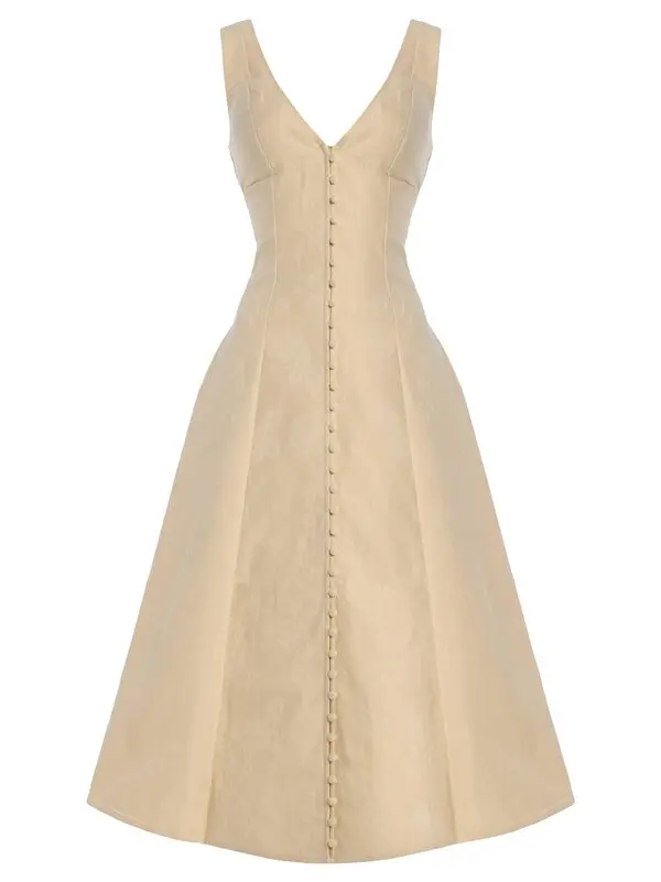 MIRROR PALAIS Dinner's At 6 Cotton Midi Dress - White