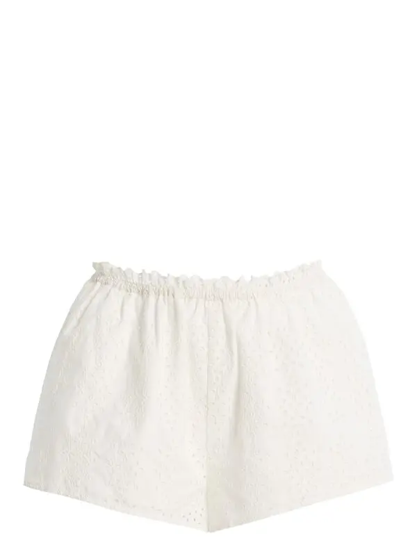 Posse Harriet Broderie Anglaise Cotton Shorts - White