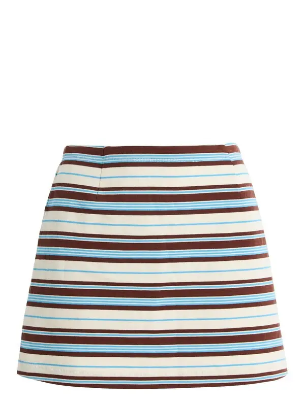 Posse Nadine Striped Cotton Mini Skirt - Multi