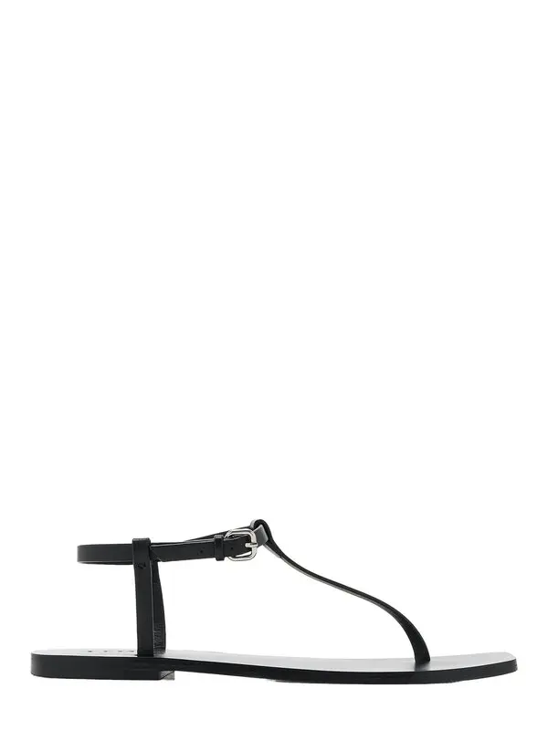 A.emery Clara Leather Thong Sandals - Black