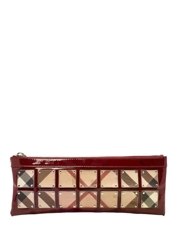 Burberry Super Nova Check Clutch Bag - Red