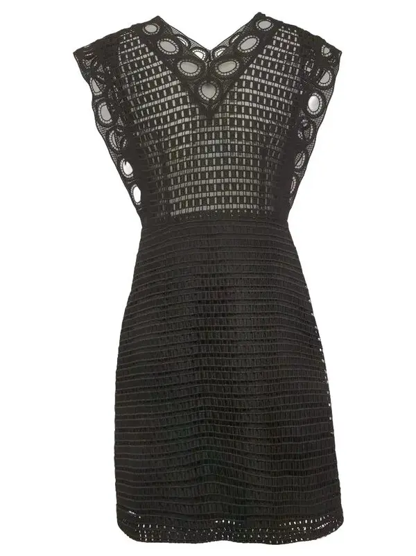Sandro Crochet Lace Mini Dress - Black