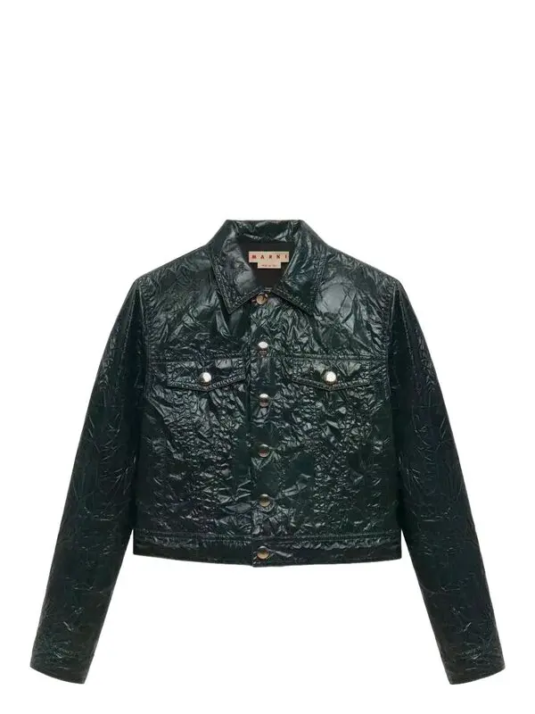 Marni Crinkled-finish Jacket - Green