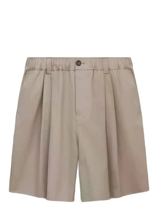 Marni Grey Canvas Pleated Shorts - Neutrals