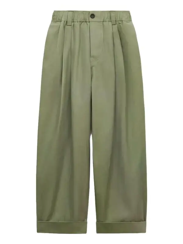 Marni Canvas Pleated Trousers - Green