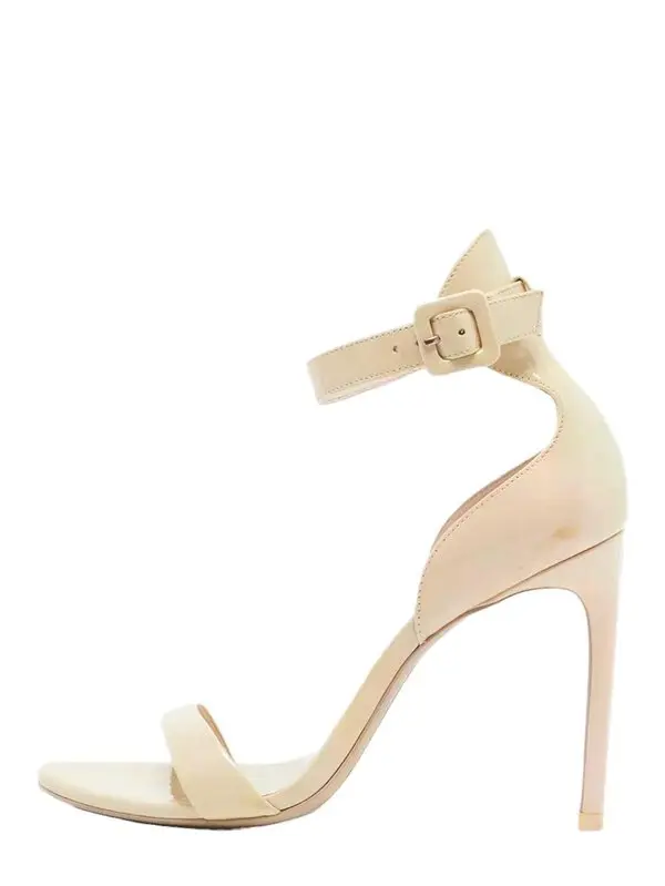 SOPHIA WEBSTER Patent Leather Ankle-strap Stiletto Sandals - Neutrals