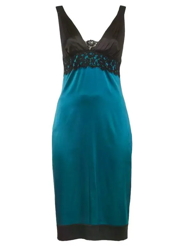 Roberto Cavalli Lace-trim Mini Dress - Blue