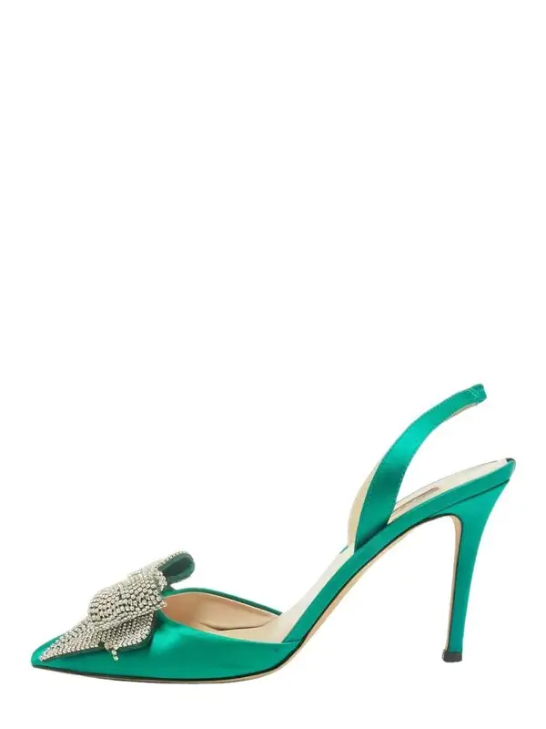 Sjp By Sarah Jessica Parker Embellished Bow Detail Slingback Pumps - Green