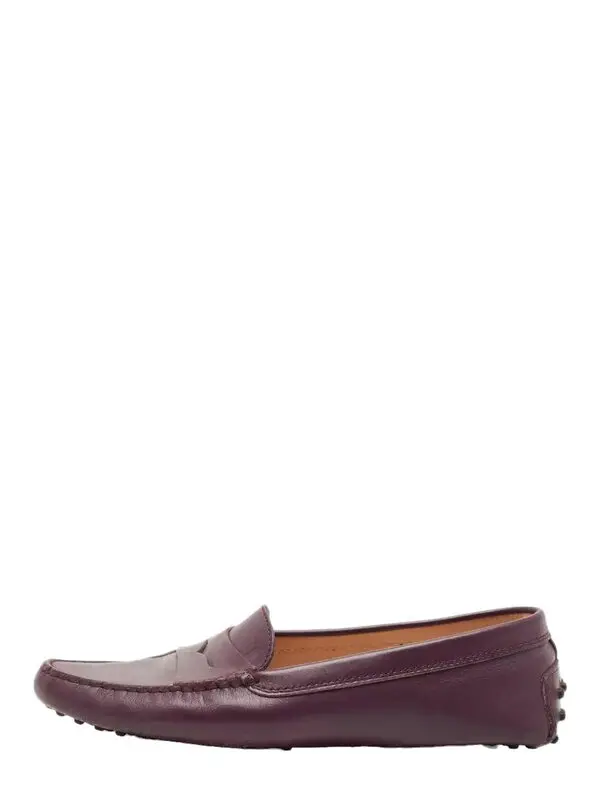 TOD'S Leather Penny Loafers - Purple