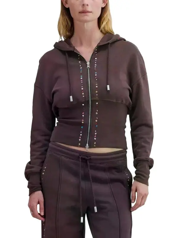Eckhaus Latta Stud Embellishment Hoodie - Brown
