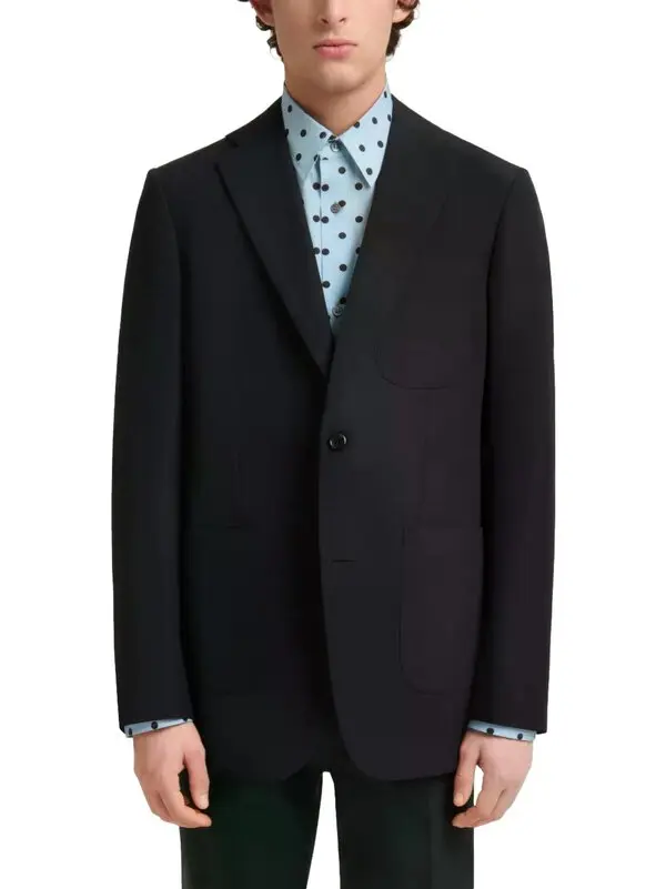 Marni Single-breasted Patch-pocket Blazer - Blue