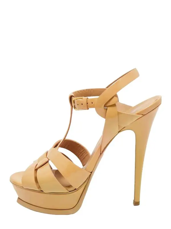 Saint Laurent Tribute Platform Sandals - Neutrals