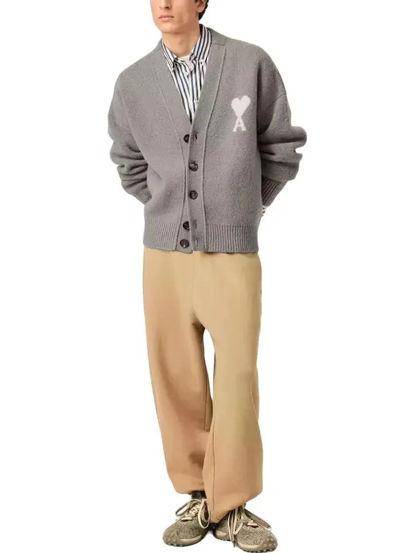 AMI Paris Alpaca V-neck Cardigan - Grey
