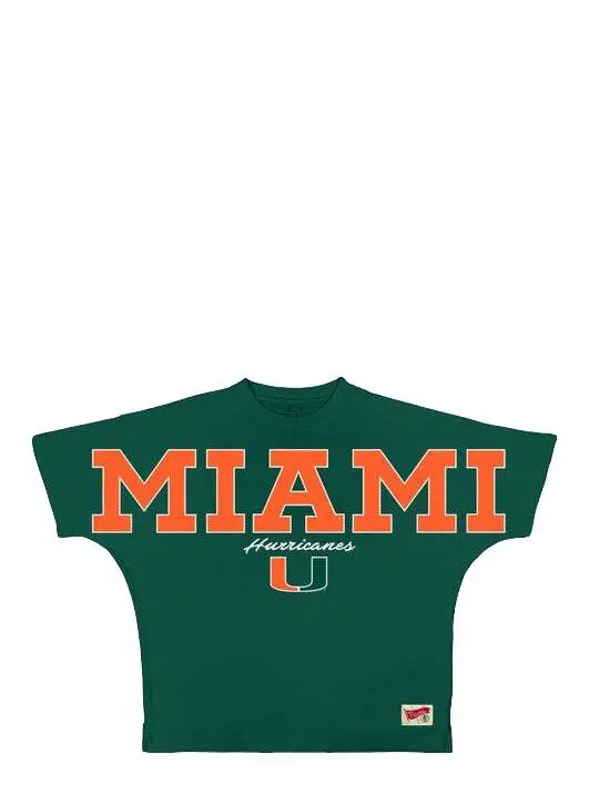 PRESSBOX Miami Hurricanes Flannigan Oversized T-shirt By - Green