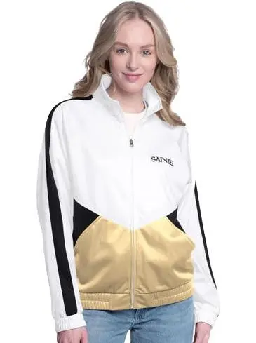 G-III 4HER BY CARL BANKS New Orleans Saints Track Jacket - White