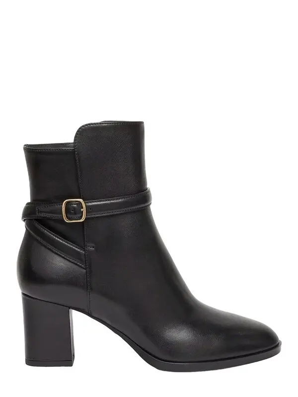 Santoni Leather Mid-heel Ankle Boots - Black