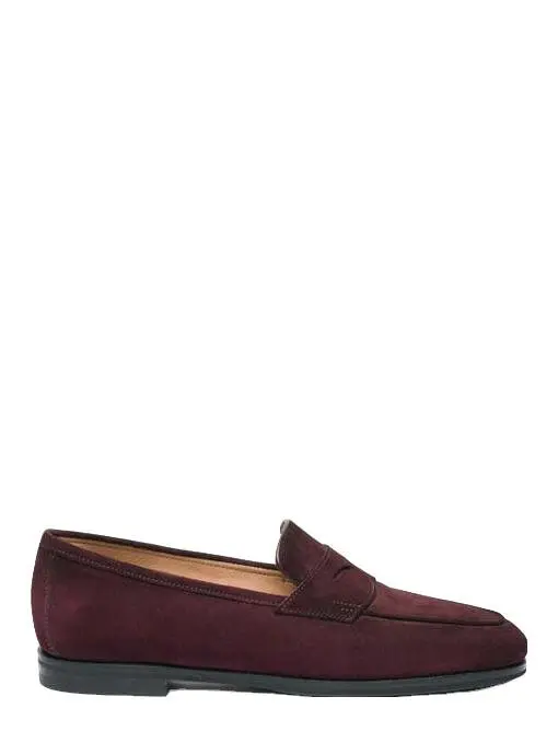 Santoni Suede Carla Loafers - Red