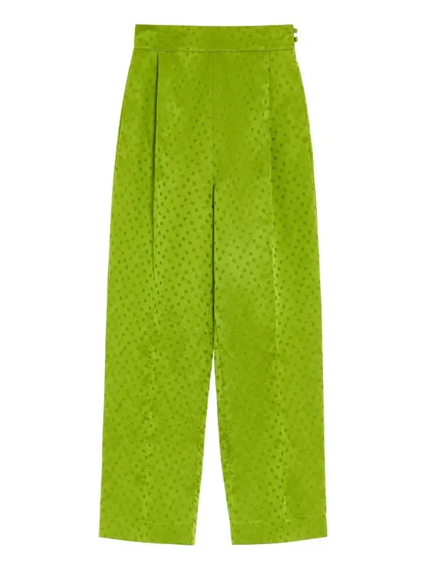 Valentino Garavani Linen-silk Pleated Trousers - Green