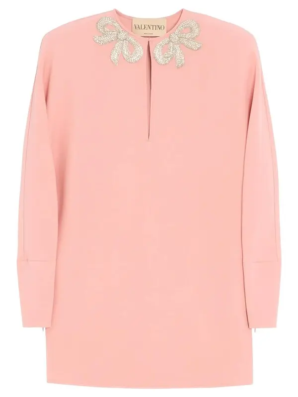 Valentino Garavani Silk Bow-embellished Mini Dress - Pink