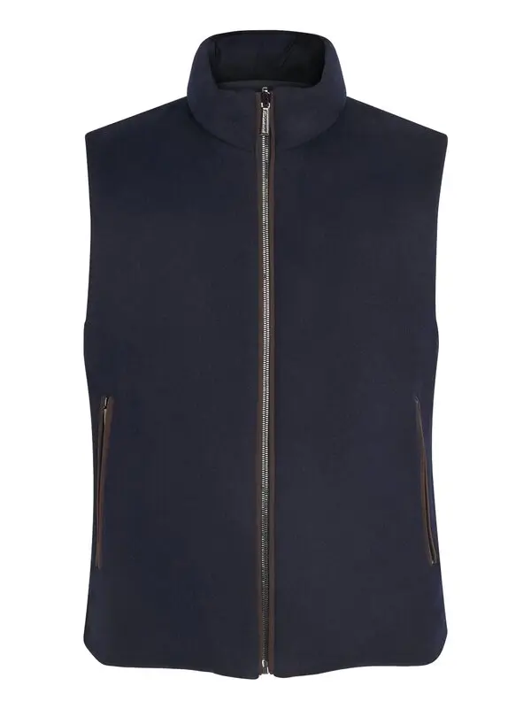 MOORER Falieri Virgin Wool-cashmere Gilet - Navy