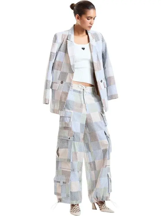 Cynthia Rowley Seersucker Blazer - Blue