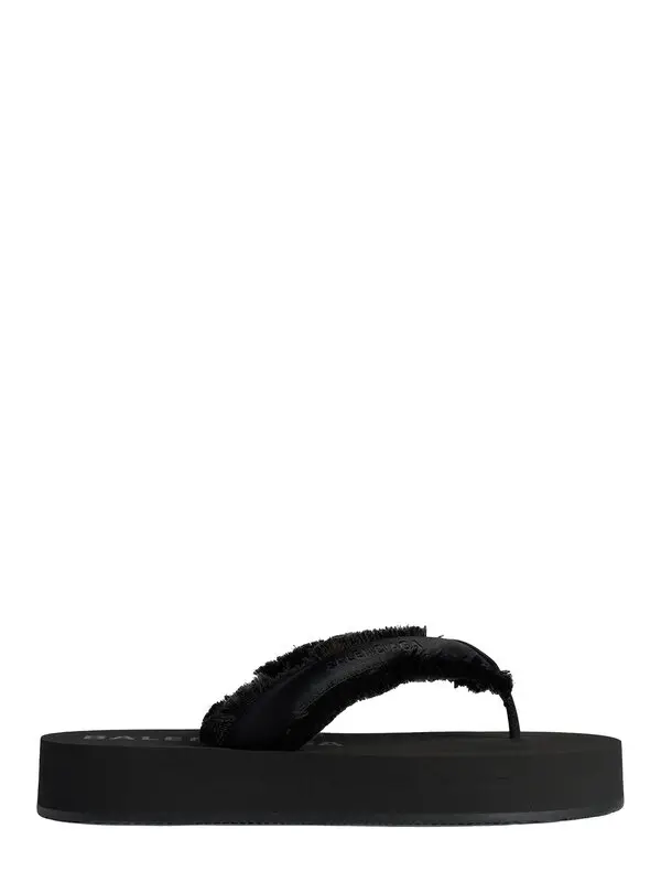 Balenciaga Fringed Jet Lag Flip Flops - Black