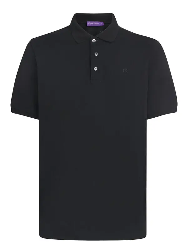 Ralph Lauren Purple Label Cotton Piqué Polo Shirt - Black