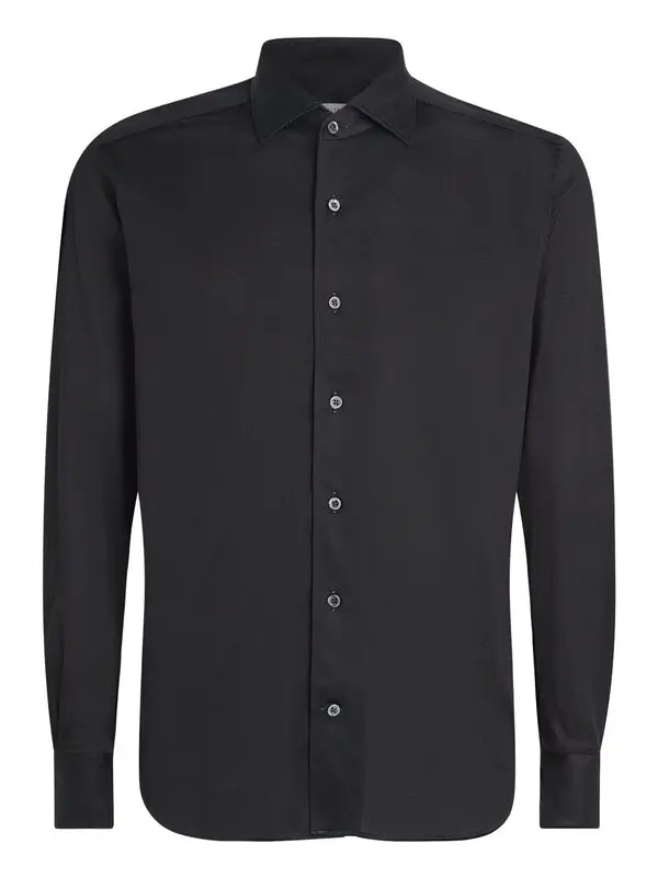 Corneliani Cotton Jersey Shirt - Black