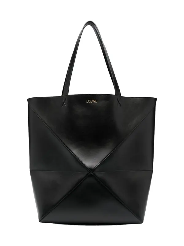 Loewe Puzzle Fold Xl Leather Tote - Black
