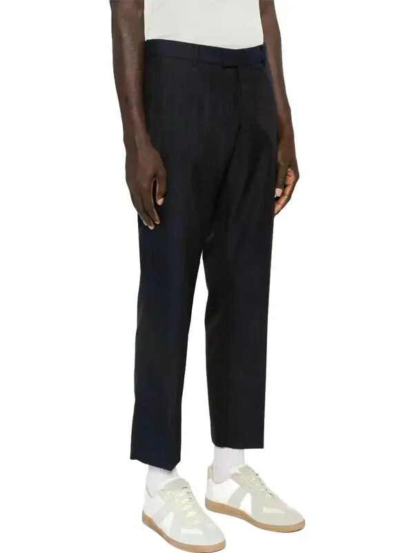 ALLSAINTS Howling Pinstriped Wool Blend Trousers - Blue