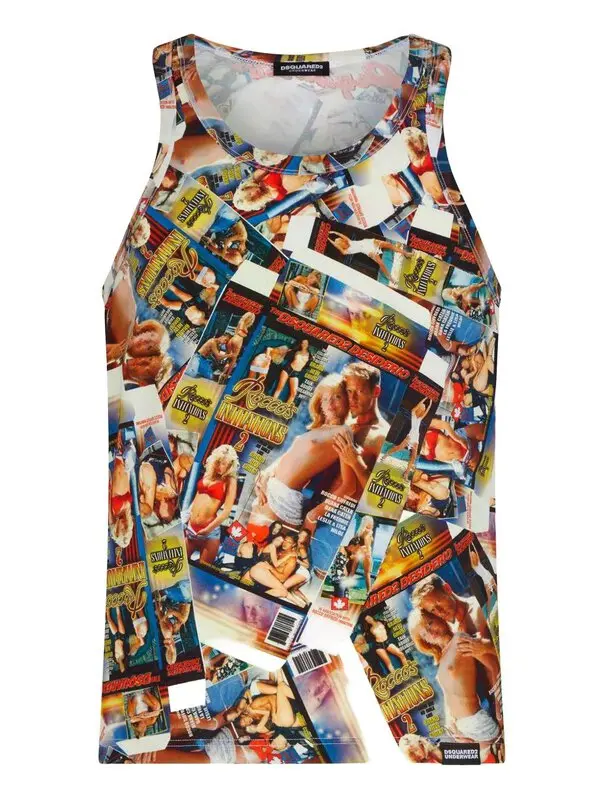 Dsquared2 Graphic-print Tank Top - Blue
