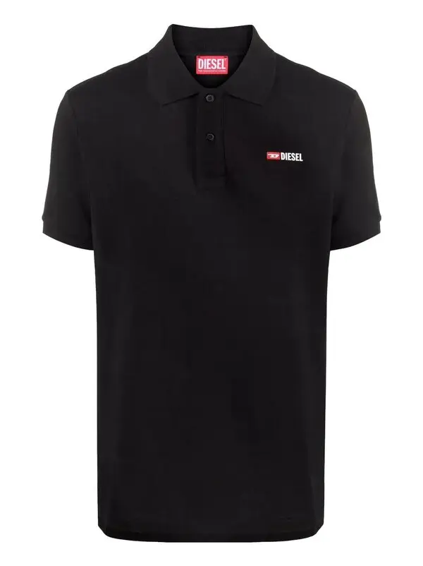DIESEL® Cotton Logo Polo Shirt - Black
