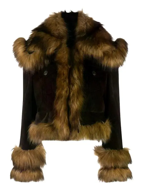 Dsquared2 Faux-fur Trim Corduroy Jacket - Brown