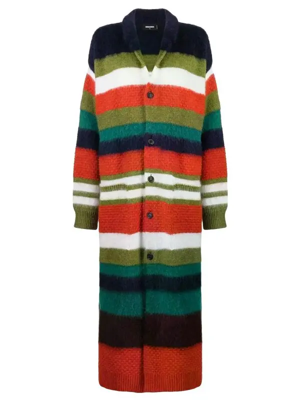 Dsquared2 Striped Knitted Maxi Dress - Orange